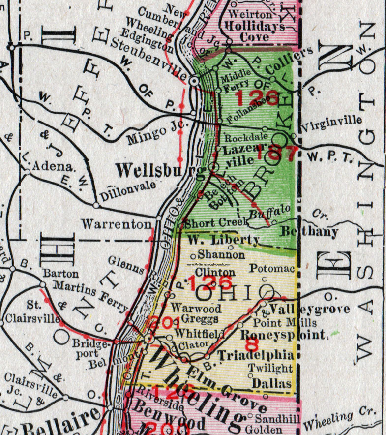 Ohio County West Virginia 1911 Map By Rand McNally Wheeling Elm