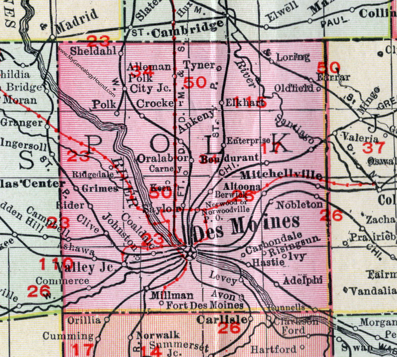 Polk County Iowa 1911 Map Des Moines Ankeny Grimes Altoona Polk County Iowa 1911 Map Des Moines Ankeny Grimes Altoona